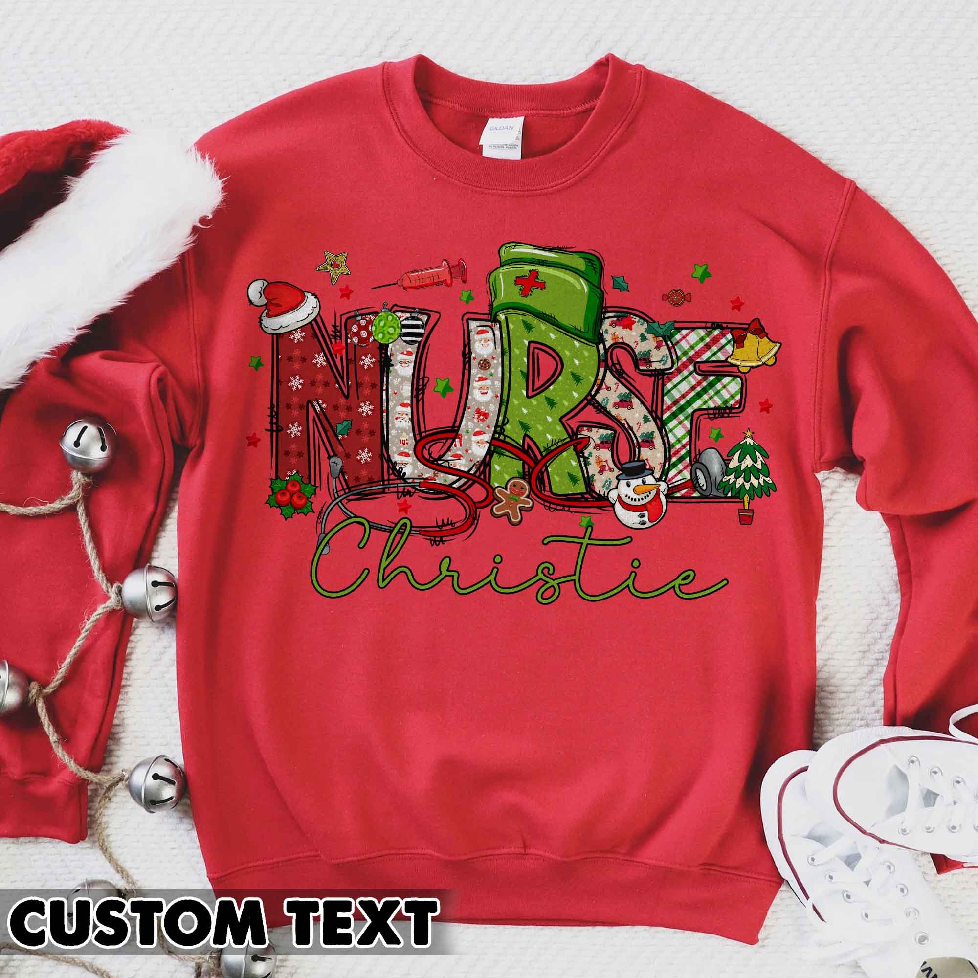 Personalized Nurse Shirt Nurse Christmas Shirt Nurse - Etsy