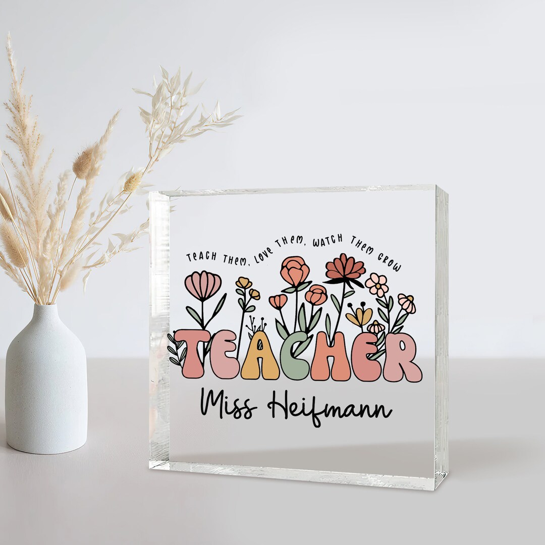 Teacher Gift, Teacher Appreciation Gifts, Custom Teacher Desk Block ...