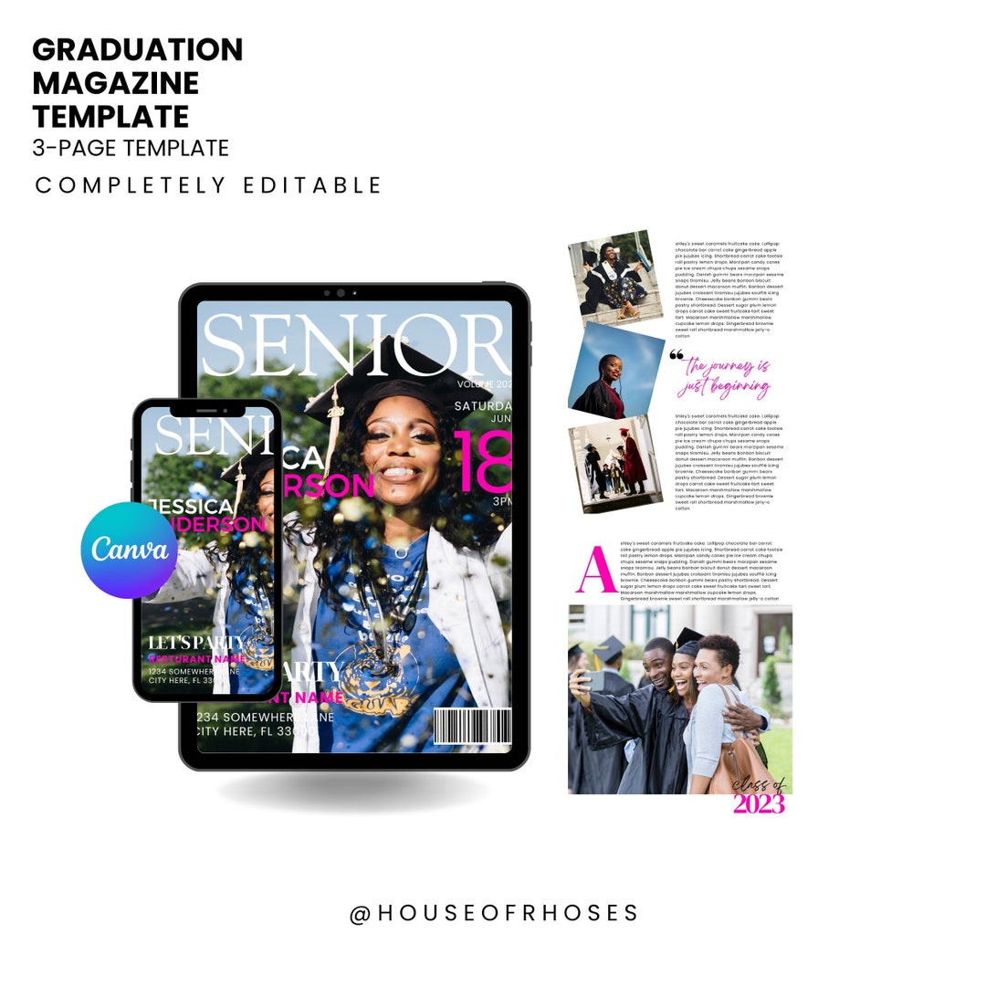 Class of 2023 Graduation Magazine Cover, Magazine Cover Prom ...