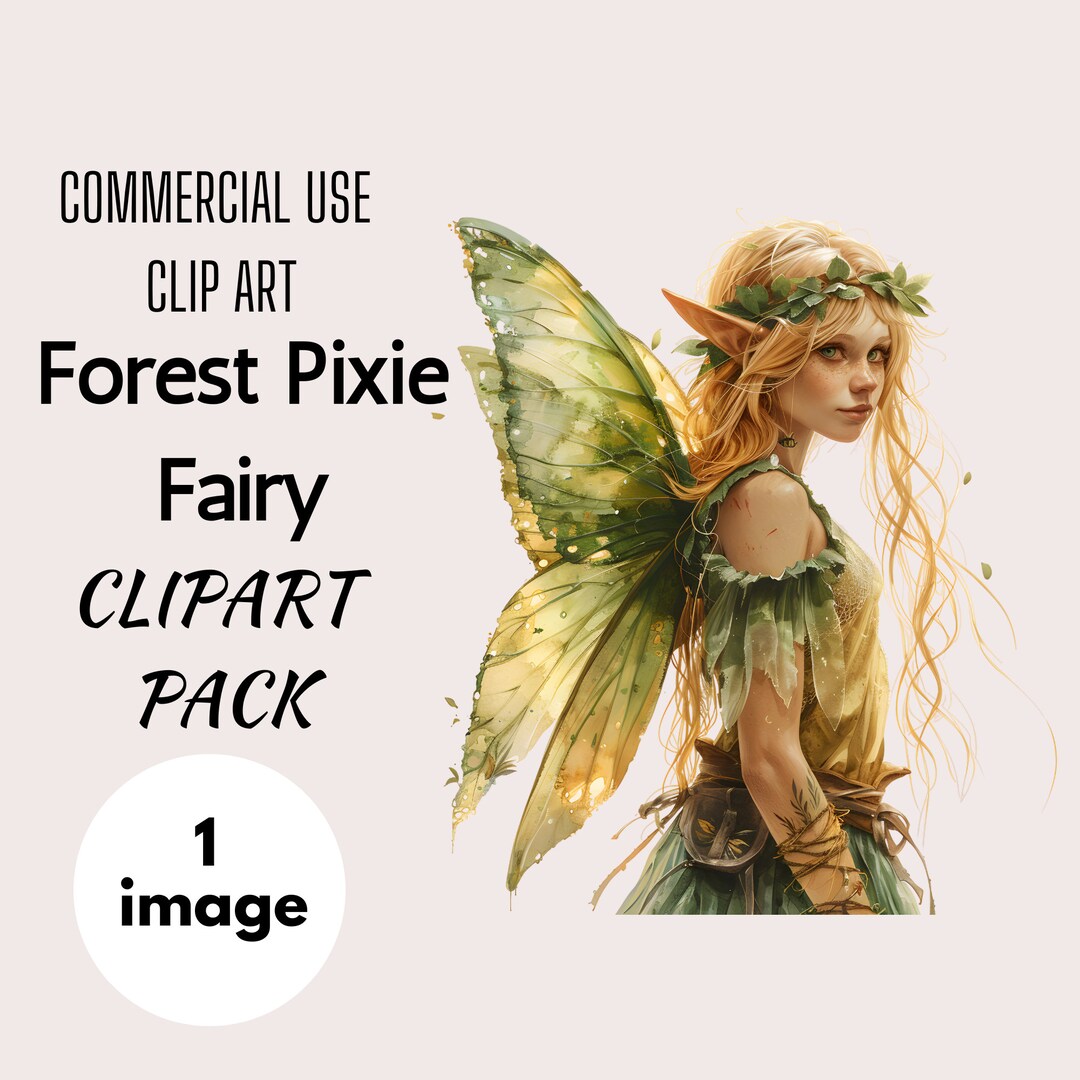 Forest Pixie Fairy Clipart Graphic | SINGLE IMAGE | Commercial Use ...