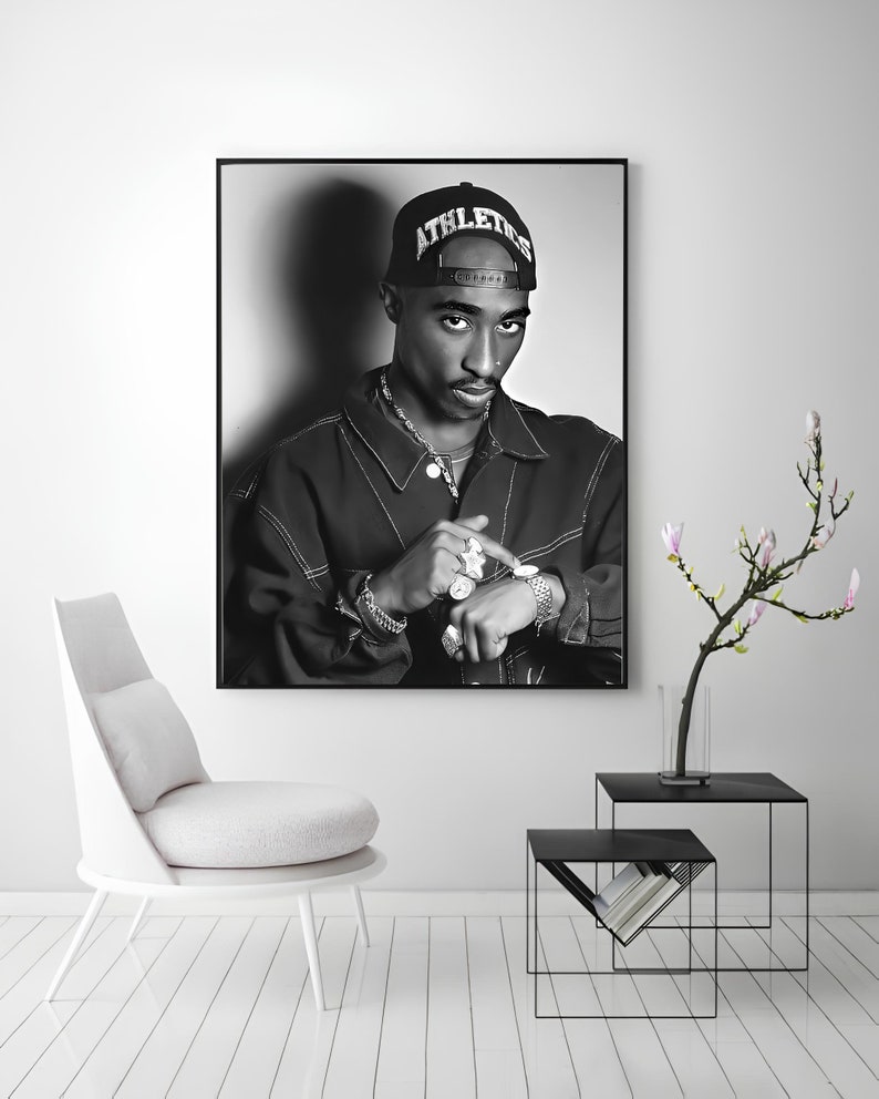 Tupac Shakur Poster, Music Classroom Decor, Black and White, Tupac ...