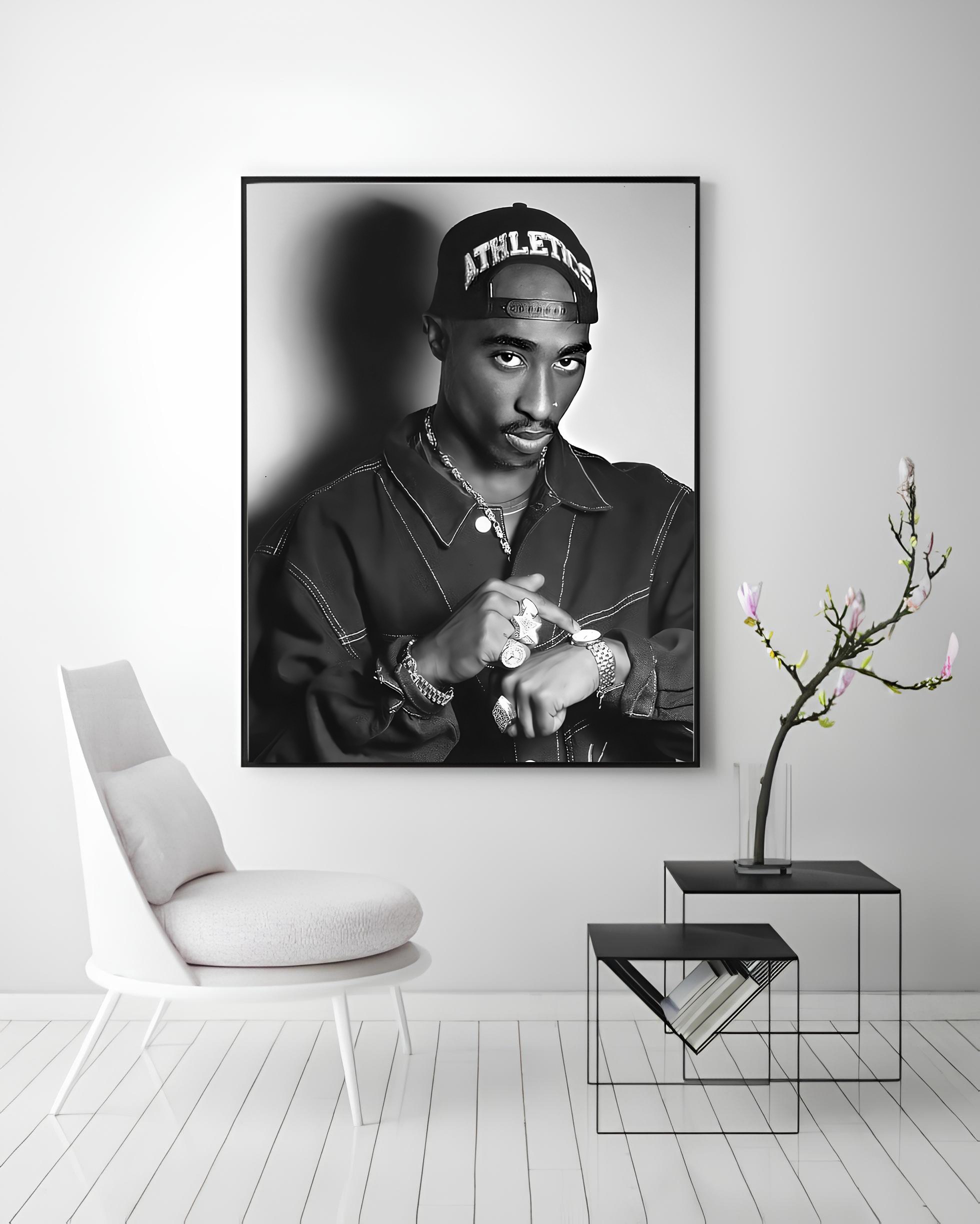 Tupac Shakur Poster, Music Classroom Decor, Black and White, Tupac ...