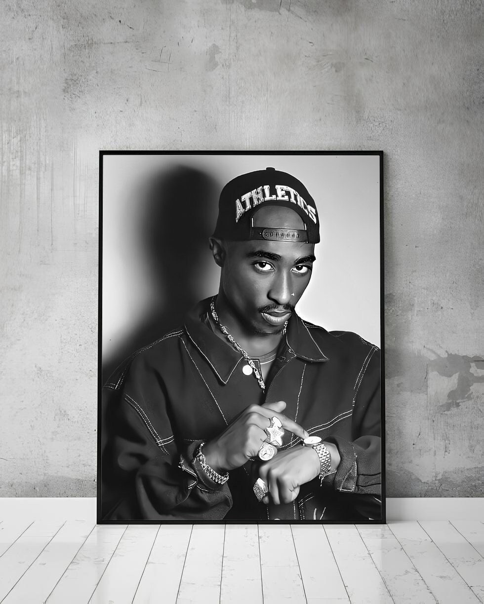 Tupac Shakur Poster, Music Classroom Decor, Black and White, Tupac ...