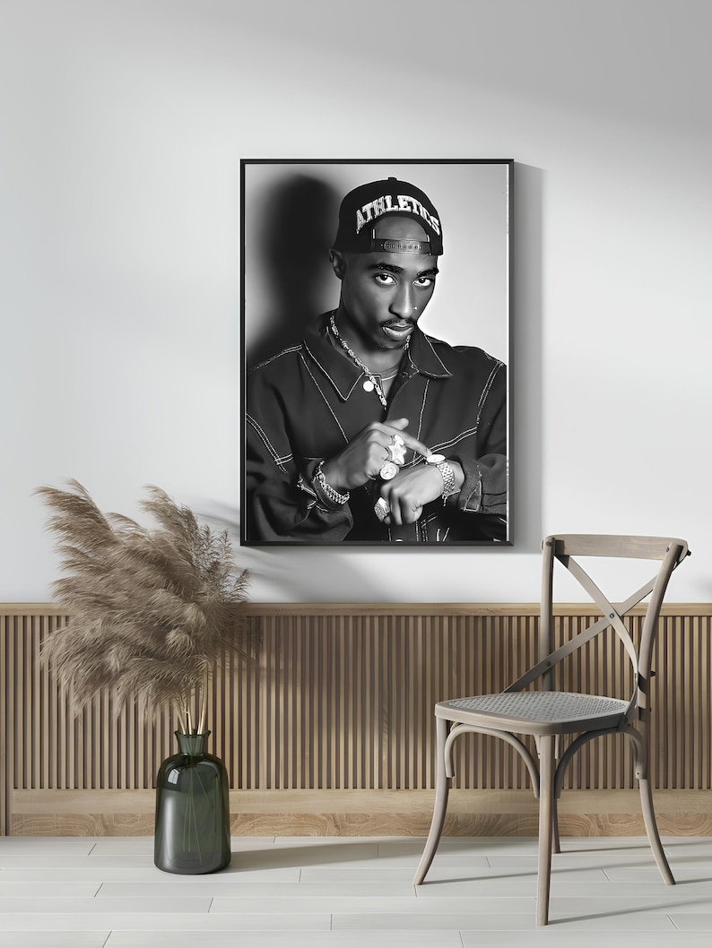 Tupac Shakur Poster, Music Classroom Decor, Black and White, Tupac ...