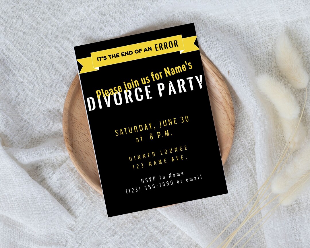 It's the End of an Error Invite, Digital Divorce Party Invitation ...