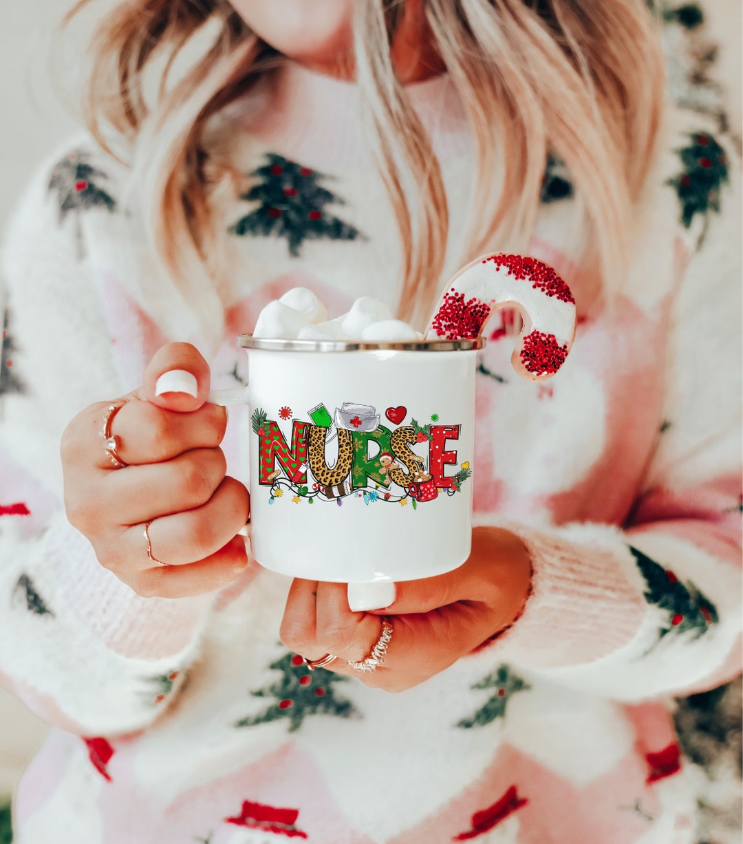 Christmas Nurse Mug, Nurse Christmas Enamel Mug, Nurse Mug Gift, Nurse ...