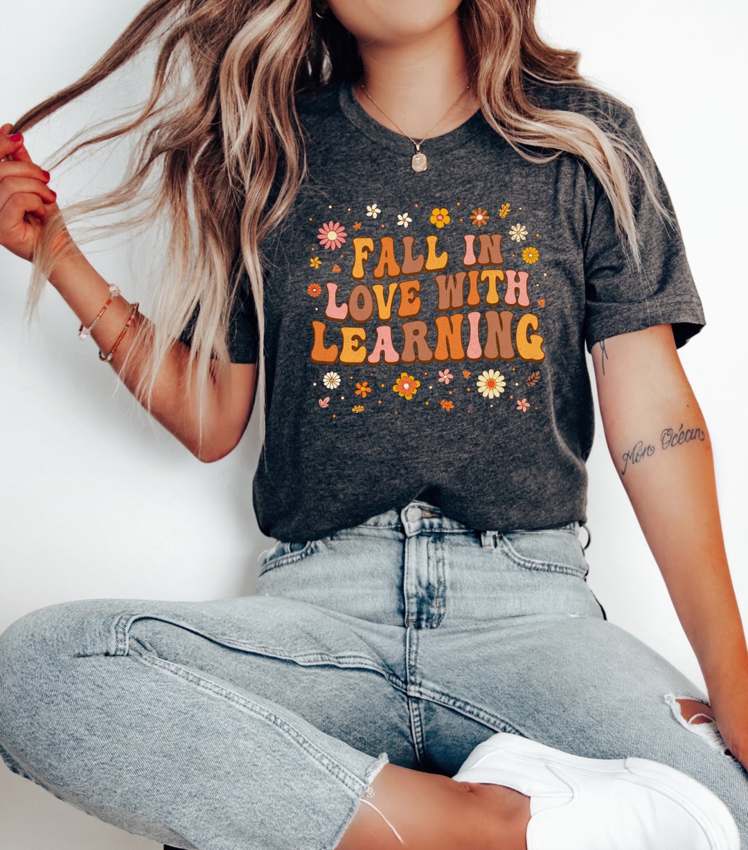 Fall in Love With Learning Teacher Shirts, Fall Shirts for Teacher ...