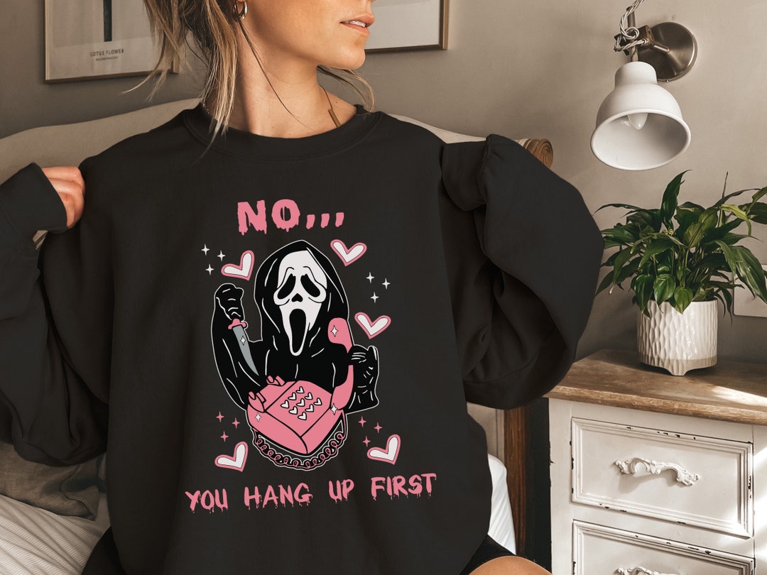 Funny Scream Hoodie, No You Hang up Couples Hoodie, Ghostface Halloween Hoodie, Funny Valentine ...