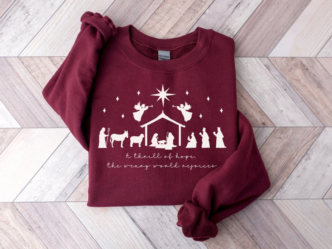 Christian Christmas Sweatshirt, Nativity Scene Sweater, Christmas ...