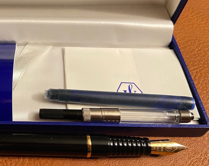 Waterman Laureat Fountain Pen, Black Resin Body, and Medium Nib - Etsy