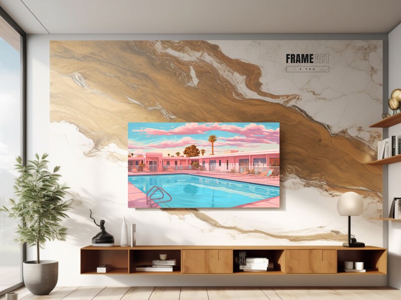FRAME TV Art Vintage Summer Retro Motel Pool Modern - Etsy