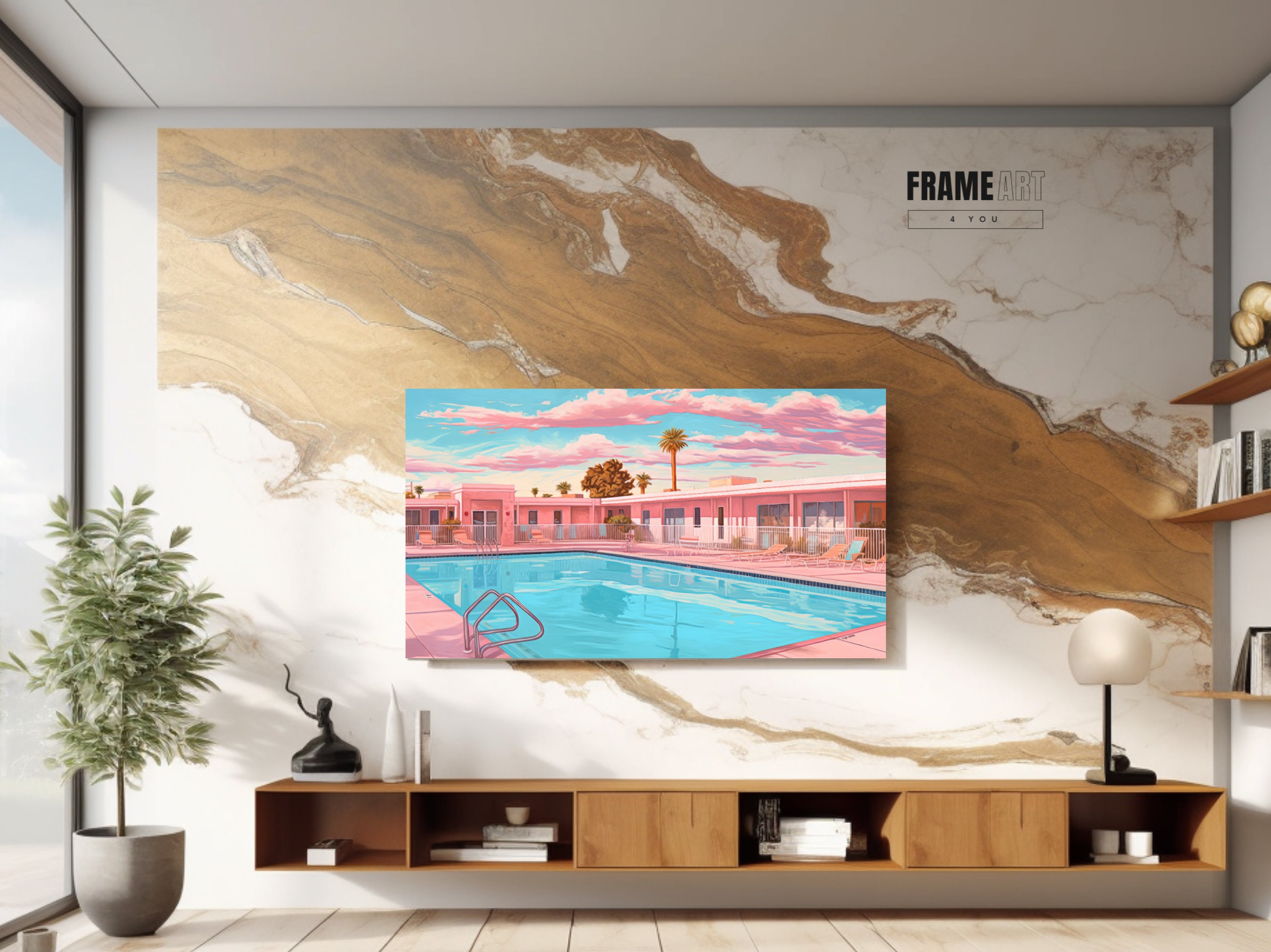 FRAME TV Art Vintage Summer Retro Motel Pool Modern - Etsy