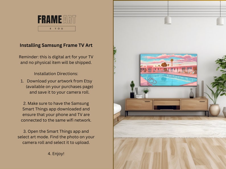 FRAME TV Art Vintage Summer Retro Motel Pool Modern - Etsy