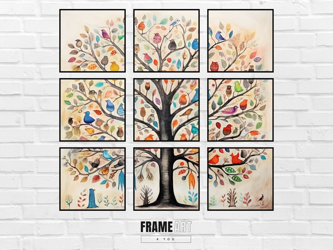 Printable Art | Birds in Tree | Triptych Bundle | Gallery Wall ...