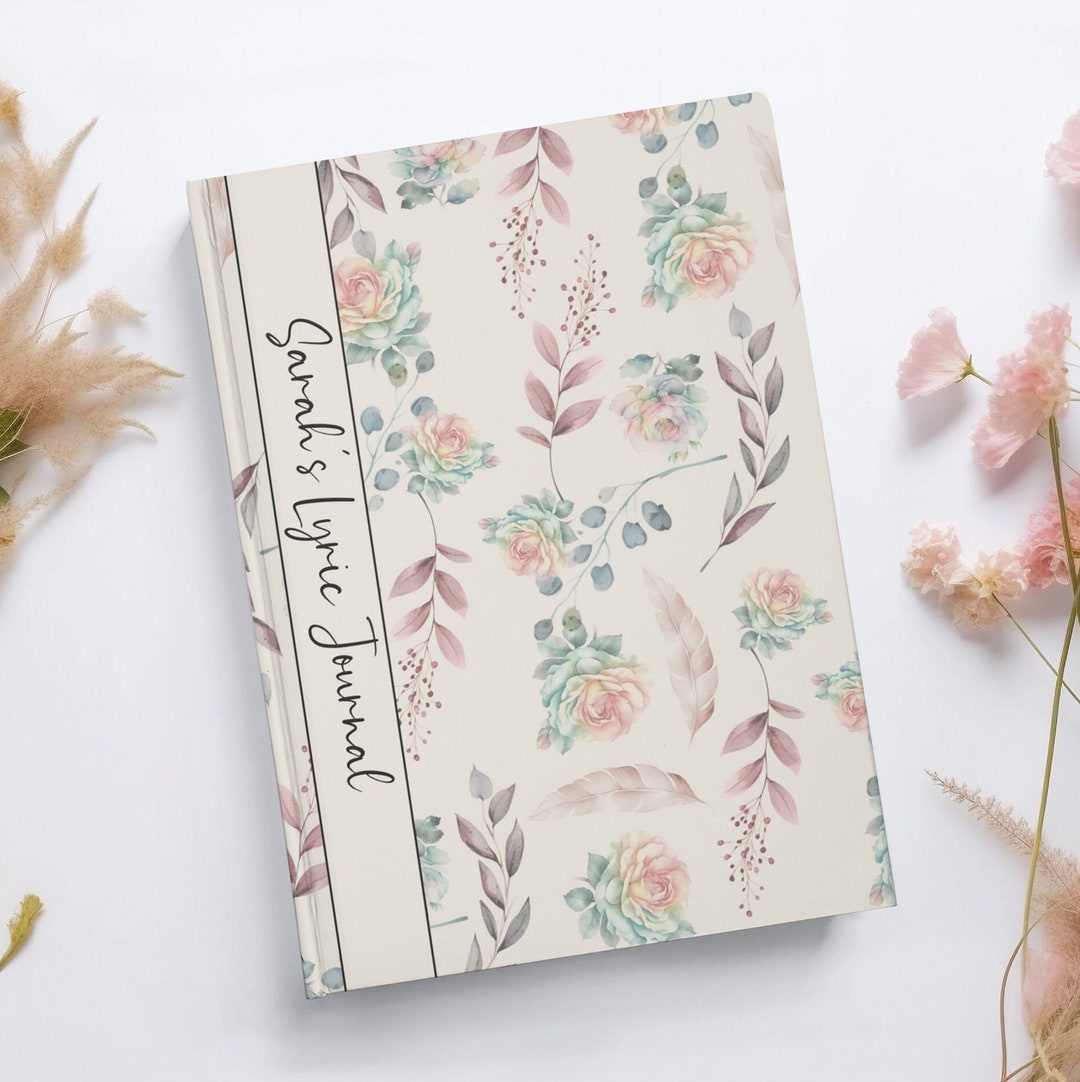 Custom Songwriters Notebook, Personalized Journal for Lyrics, Floral ...