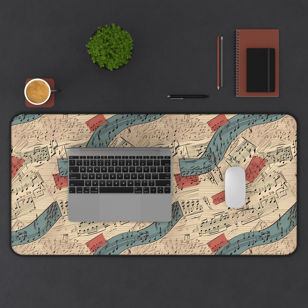 Musical Scale Desk Mat Cute Chic Deskmat, Large Mousepad, Gaming XXL ...