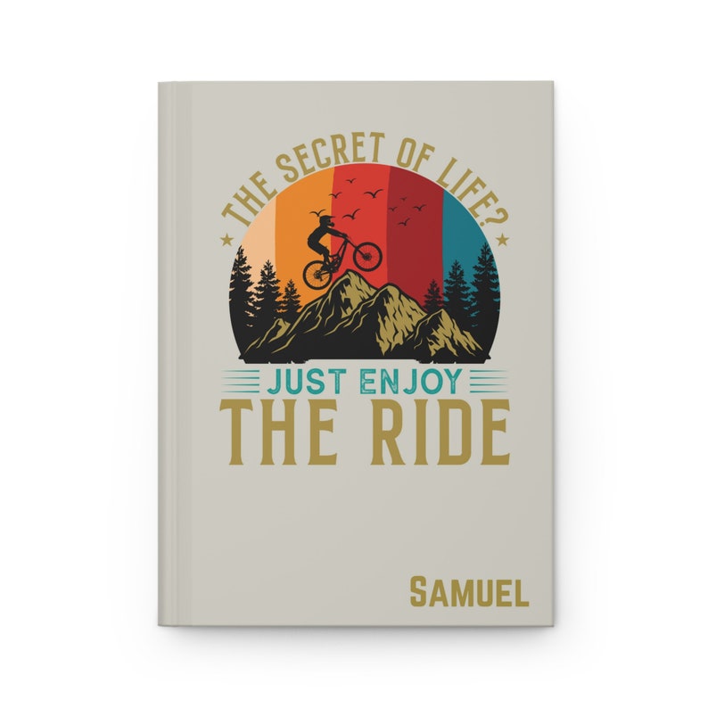Custom Name Mountain Bike Blank Notebook, Gift for Cyclist, Bike Lover ...