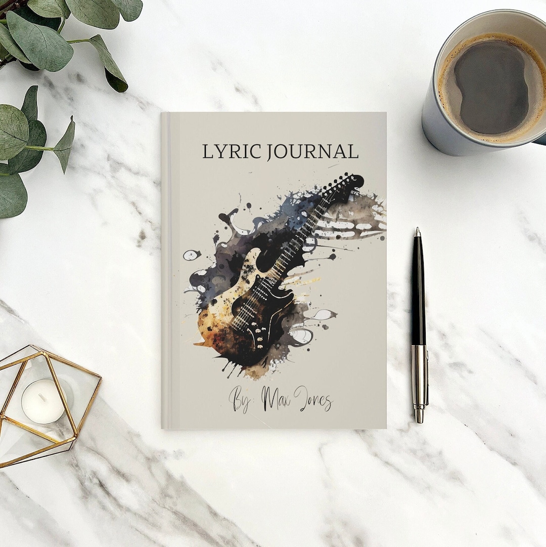 Blank Lyric Journal, Custom Songwriters Notebook, Personalized Electric ...
