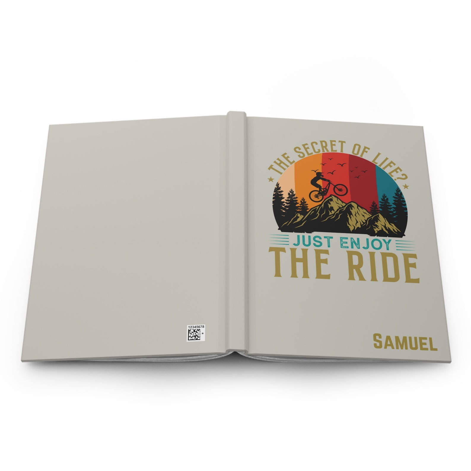 Custom Name Mountain Bike Blank Notebook, Gift for Cyclist, Bike Lover ...