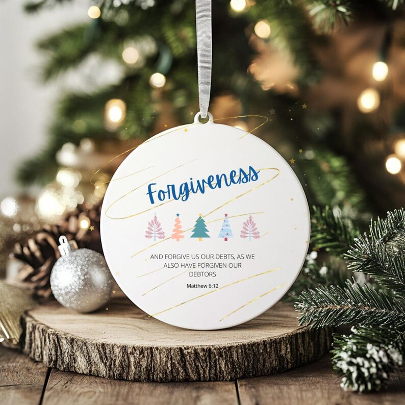 Christmas Ornament , Bible Verse, and Forgiveness Message. Christian ...