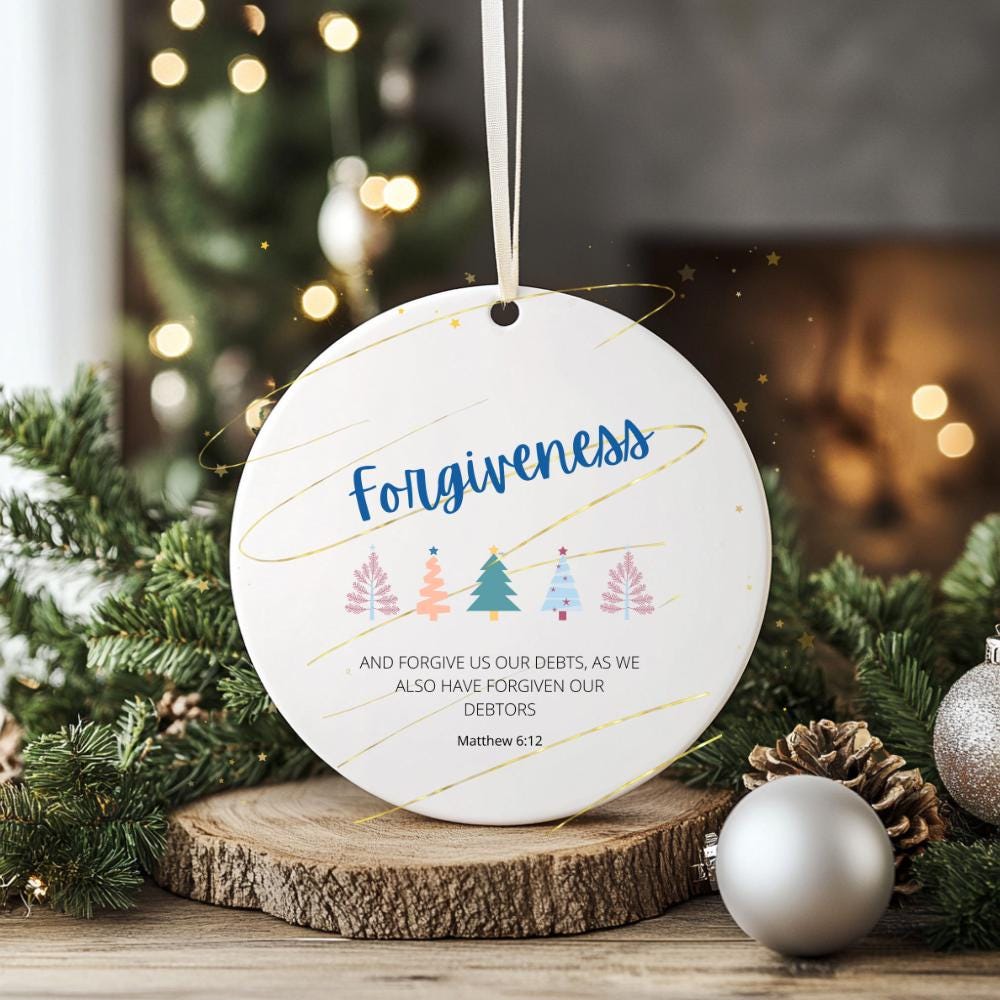 Christmas Ornament , Bible Verse, and Forgiveness Message. Christian ...