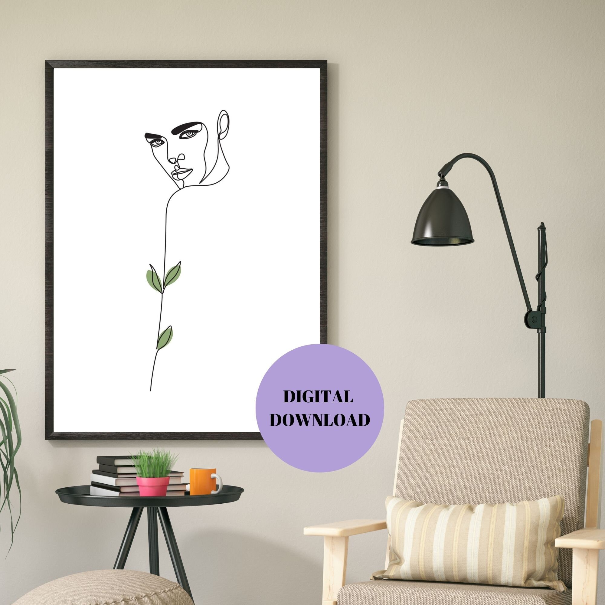 Minimalist Woman Line Art, Abstract Boho Woman Wall Art Gallery Wall ...