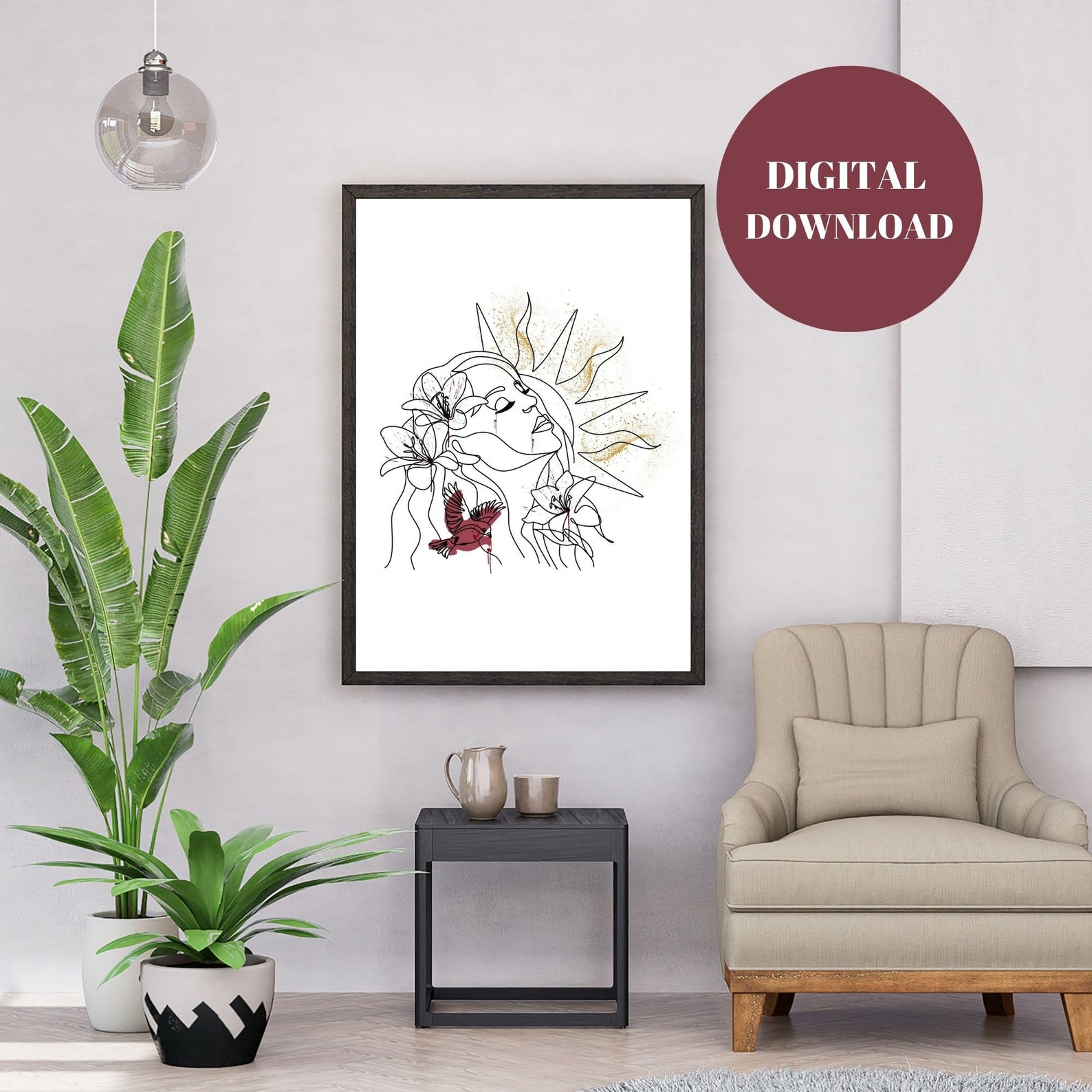 3 Wall Paintings, Bleeding Beauty Wall Art, Blood Themed Woman Wall Art ...