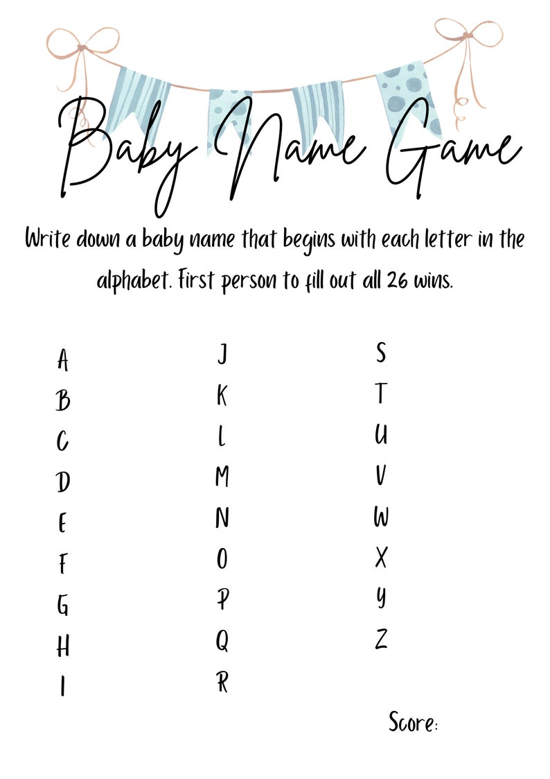 Printable Baby Shower Games - Bunting - Etsy