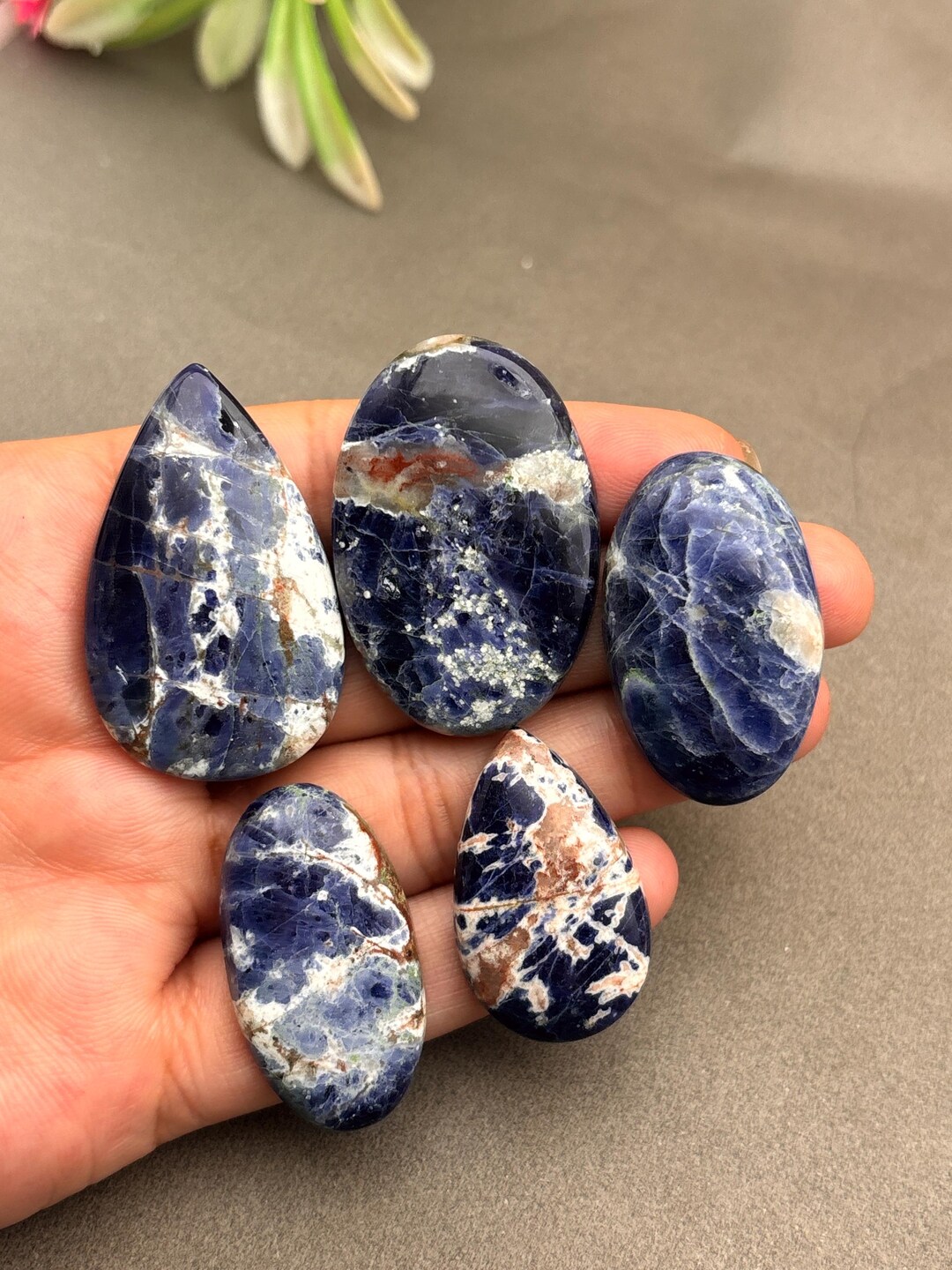 Natural Sodalite Cabochons, Mixed Shape Gemstones, Jewelry Making, Lot ...