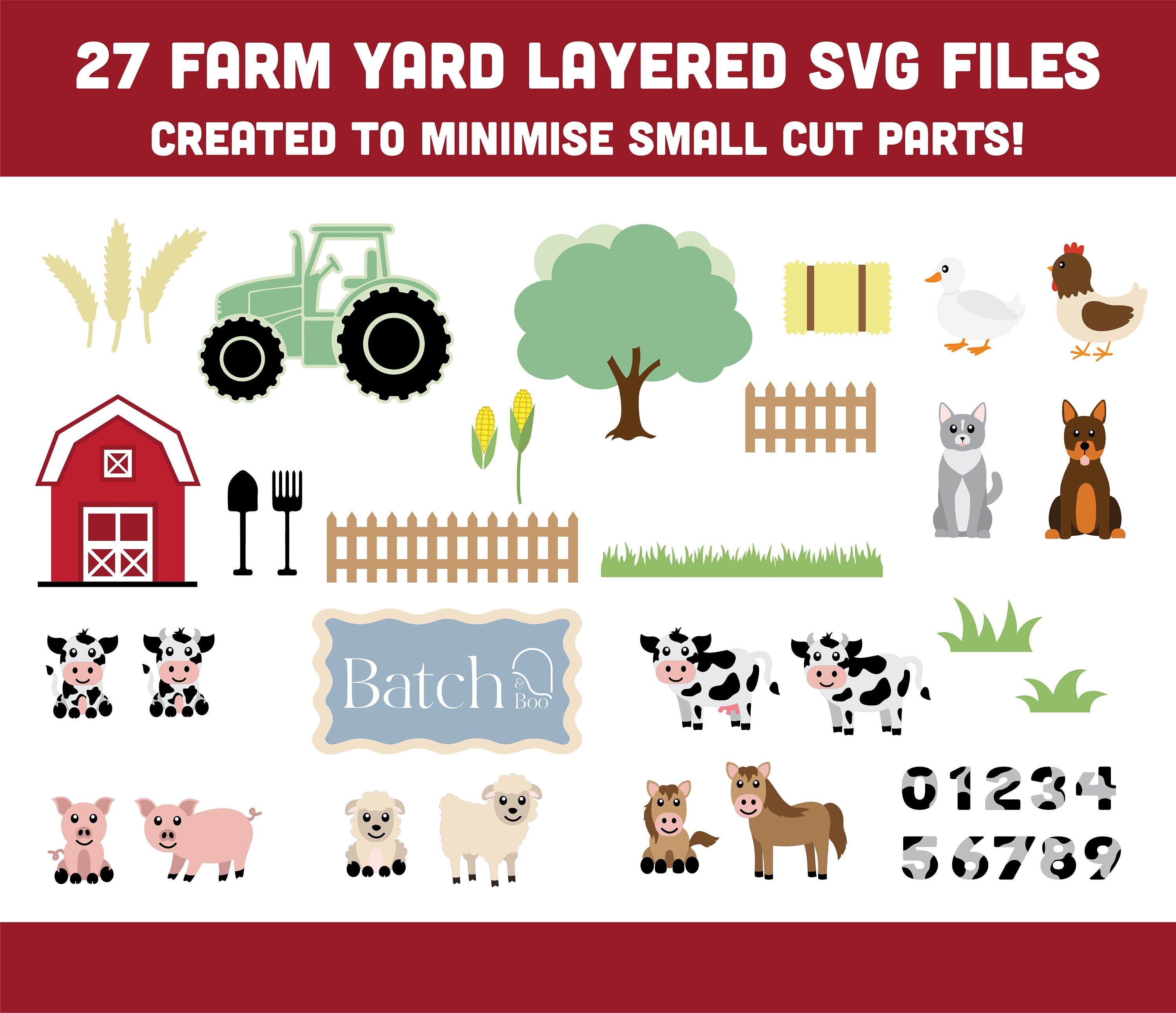 Farm Yard Animal & Cow Font Cake Topper SVG Cricut Files - Etsy