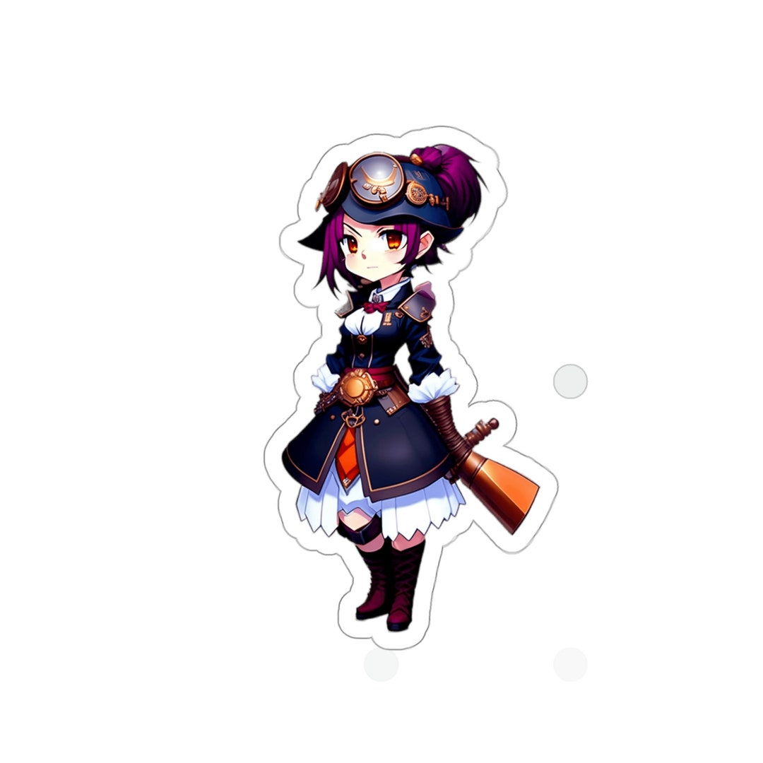 Chibi Steampunk Clockwork Mage Theda Bara kiss-cut Stickers - Etsy