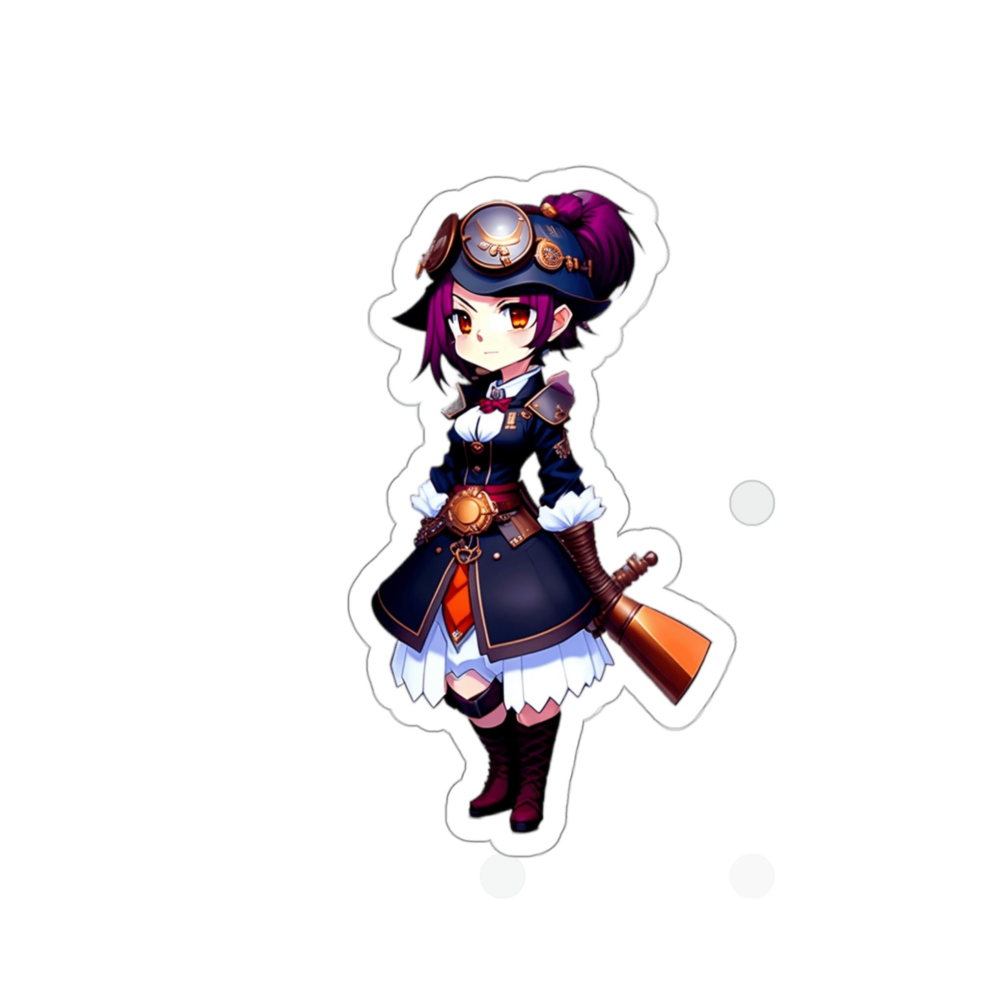 Chibi Steampunk Clockwork Mage Theda Bara kiss-cut Stickers - Etsy