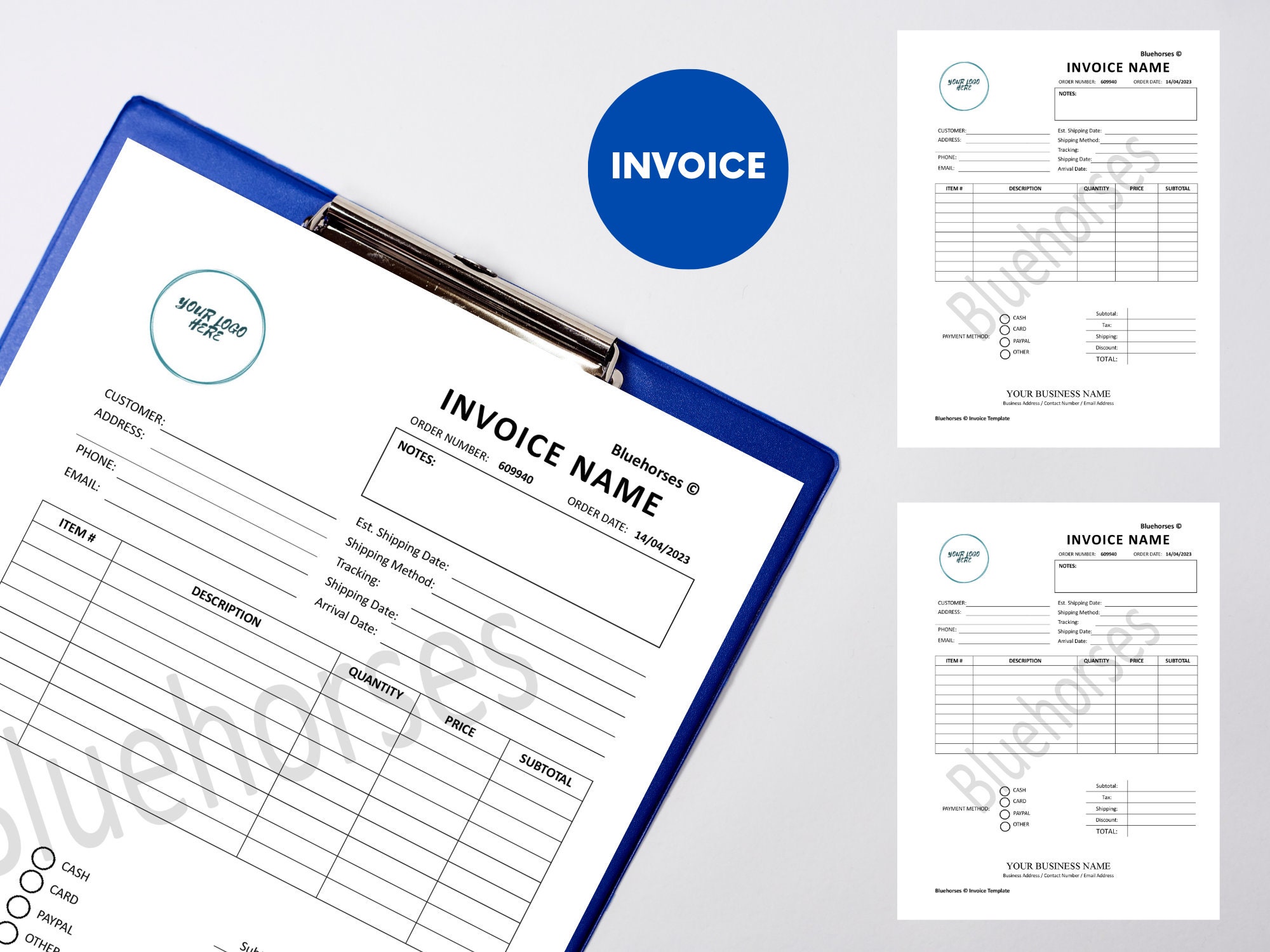 Printable Invoice Template | Editable Business Receipt | Download - Etsy