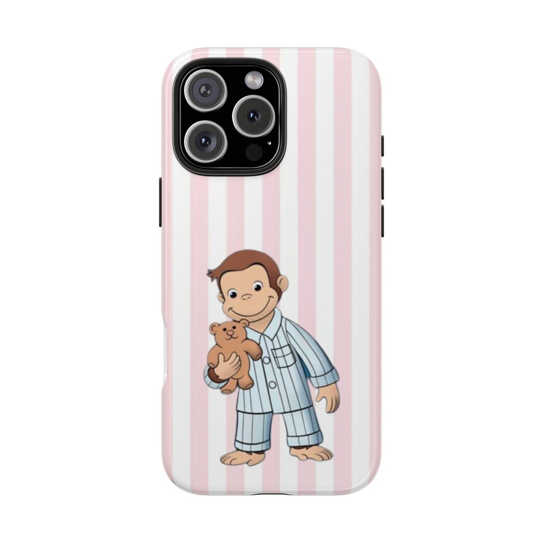 Cute Monkey Striped Phonecase, Tough Madsafe Phone Cover 11 12 13 14 15 ...