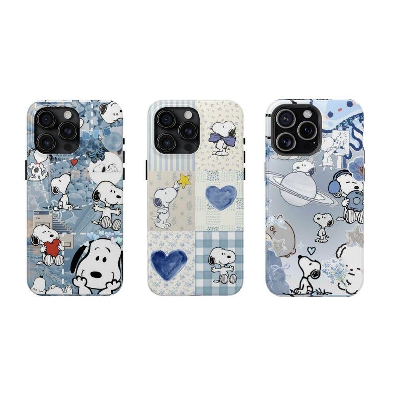 Cute Blue Snoopy Cases - Etsy
