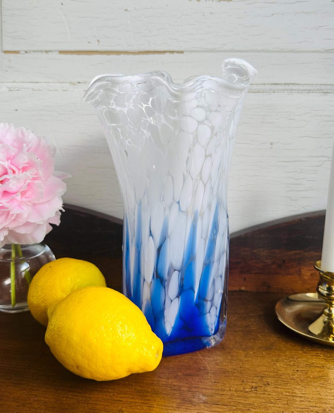 Cobalt Splatter Glass Vase - Etsy