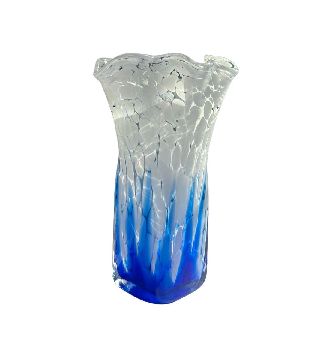Cobalt Splatter Glass Vase - Etsy