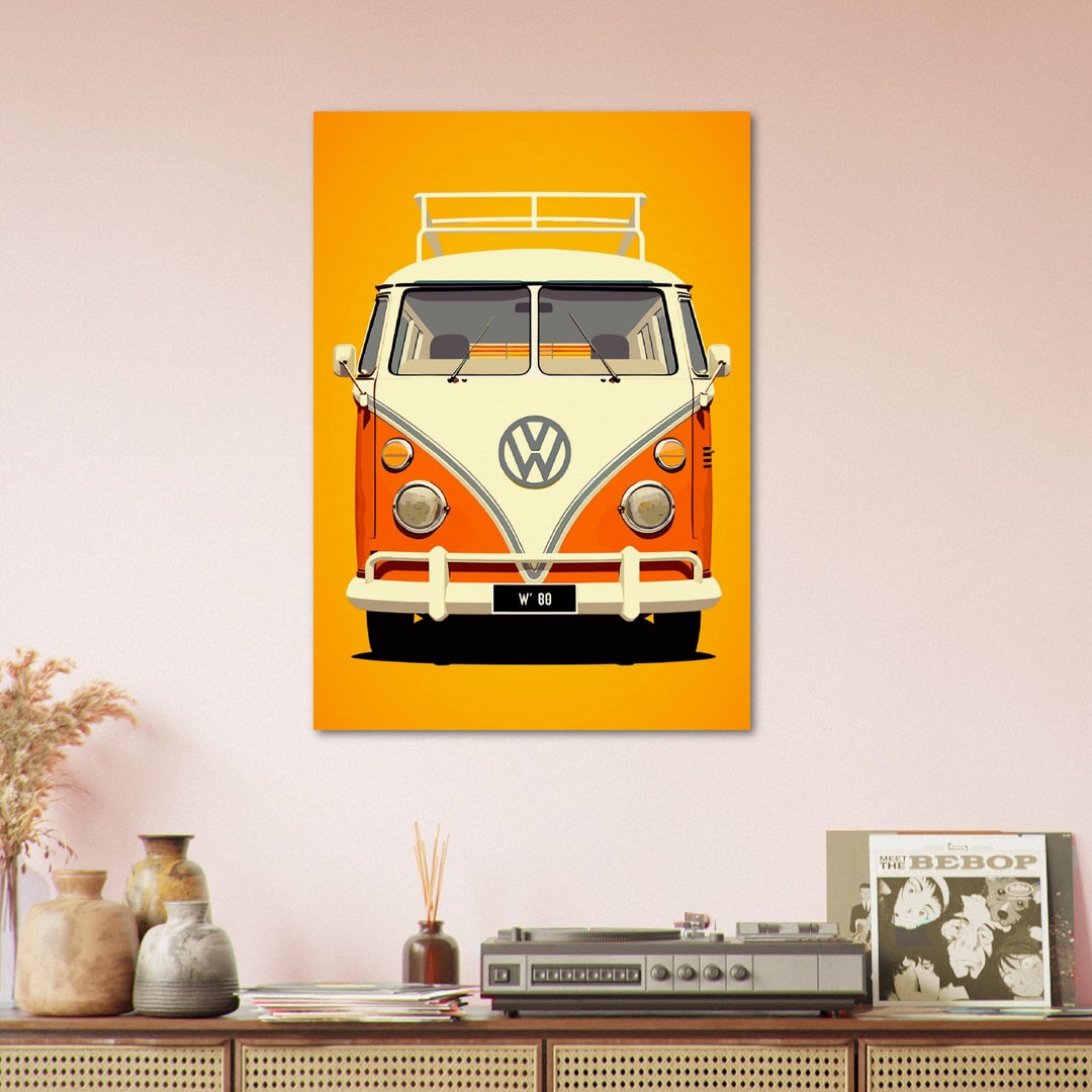 Volkswagen Type 1 Bus Car Poster Print, Ideal Gift, Beautiful Home ...