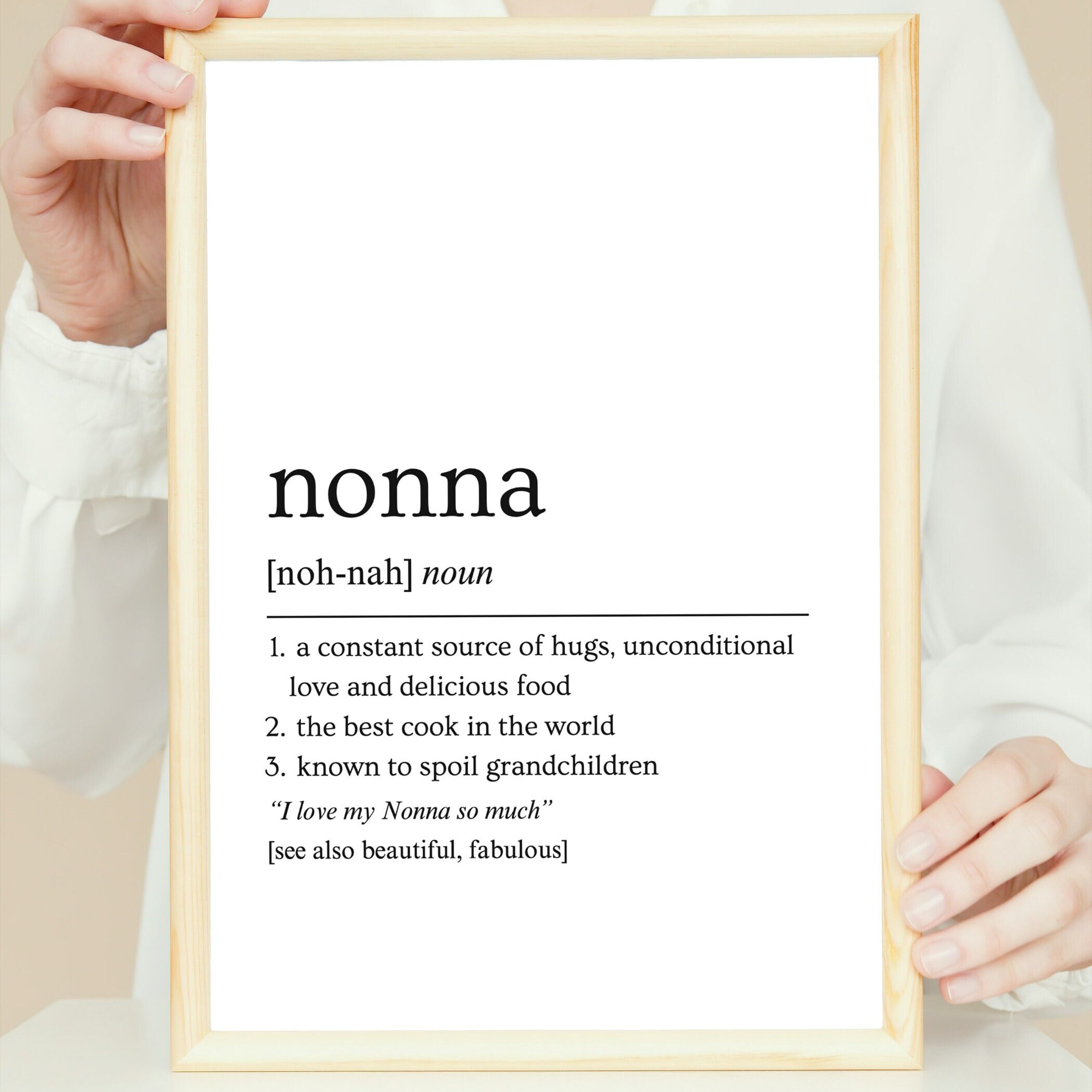 Nonna Definition Gift Printable Birthday Mothers Day Gift Italian ...