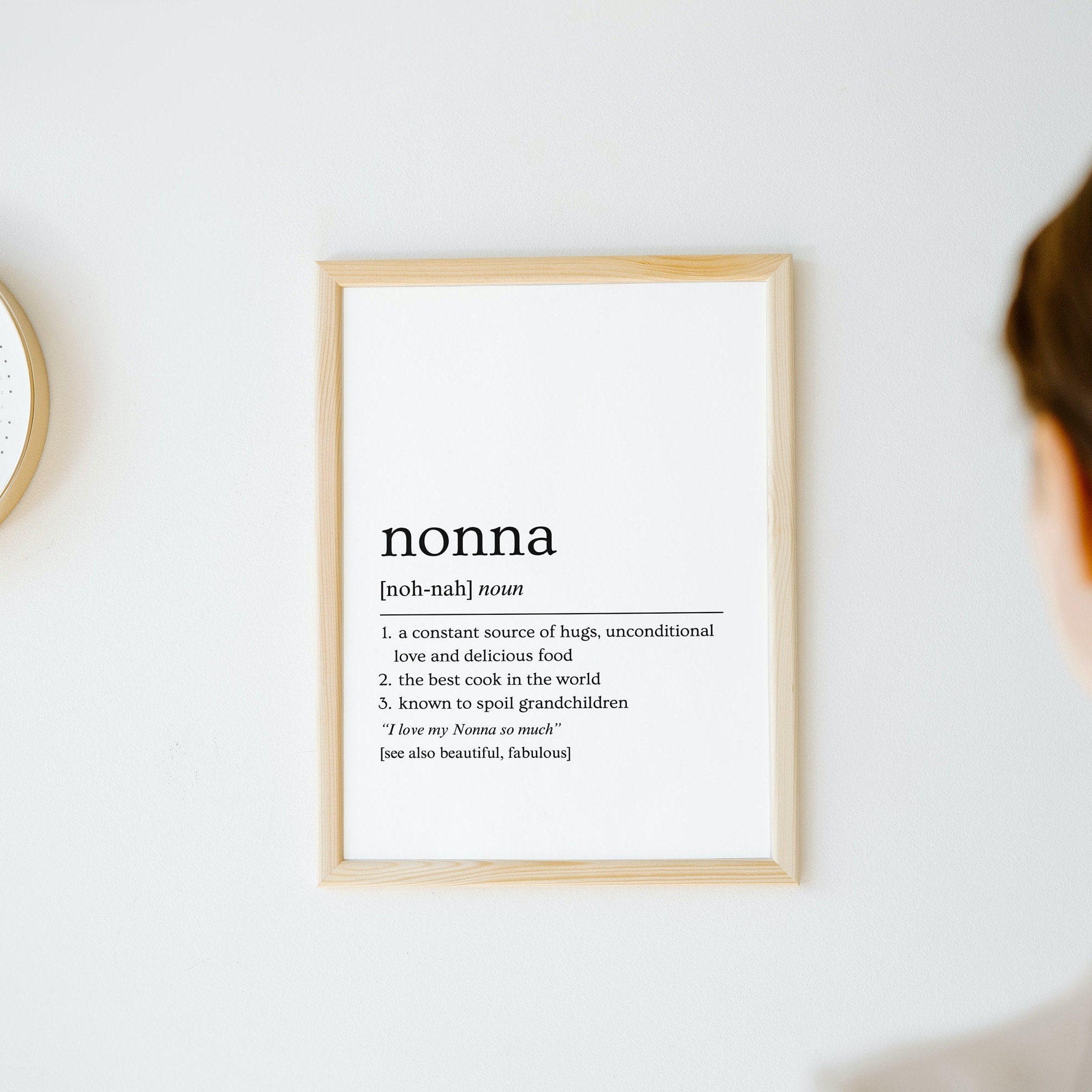 Nonna Definition Gift Printable Birthday Mothers Day Gift Italian ...