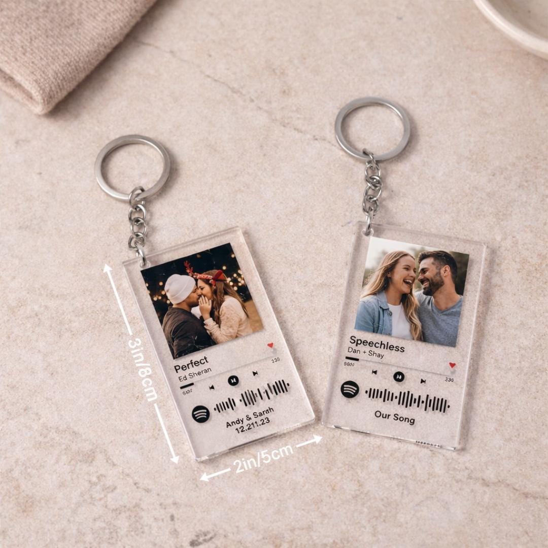 Custom Song Keychain With Photo, Personalized Spotify Keychain ...