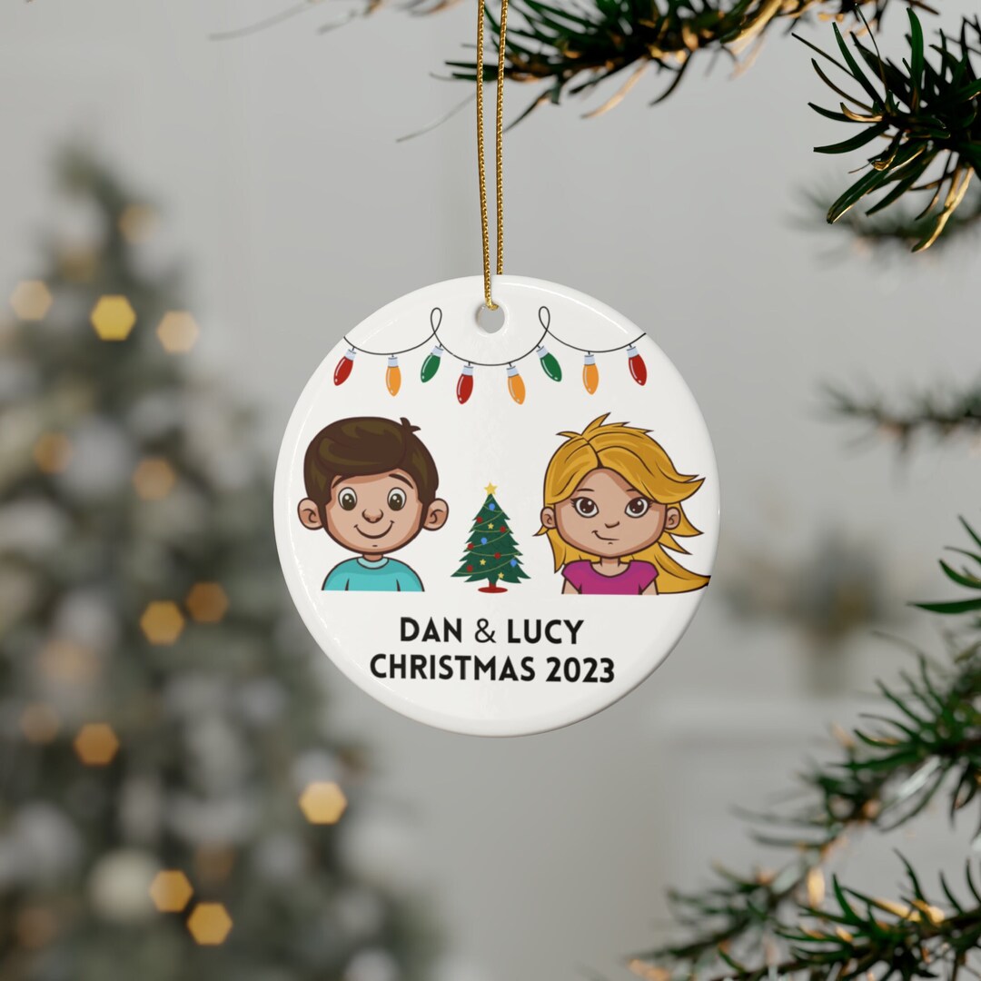Custom Couple Christmas Ornament Personalised Avatar - Etsy