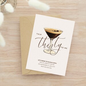 30th Birthday Espresso Martini Invitation Template (digital Download ...