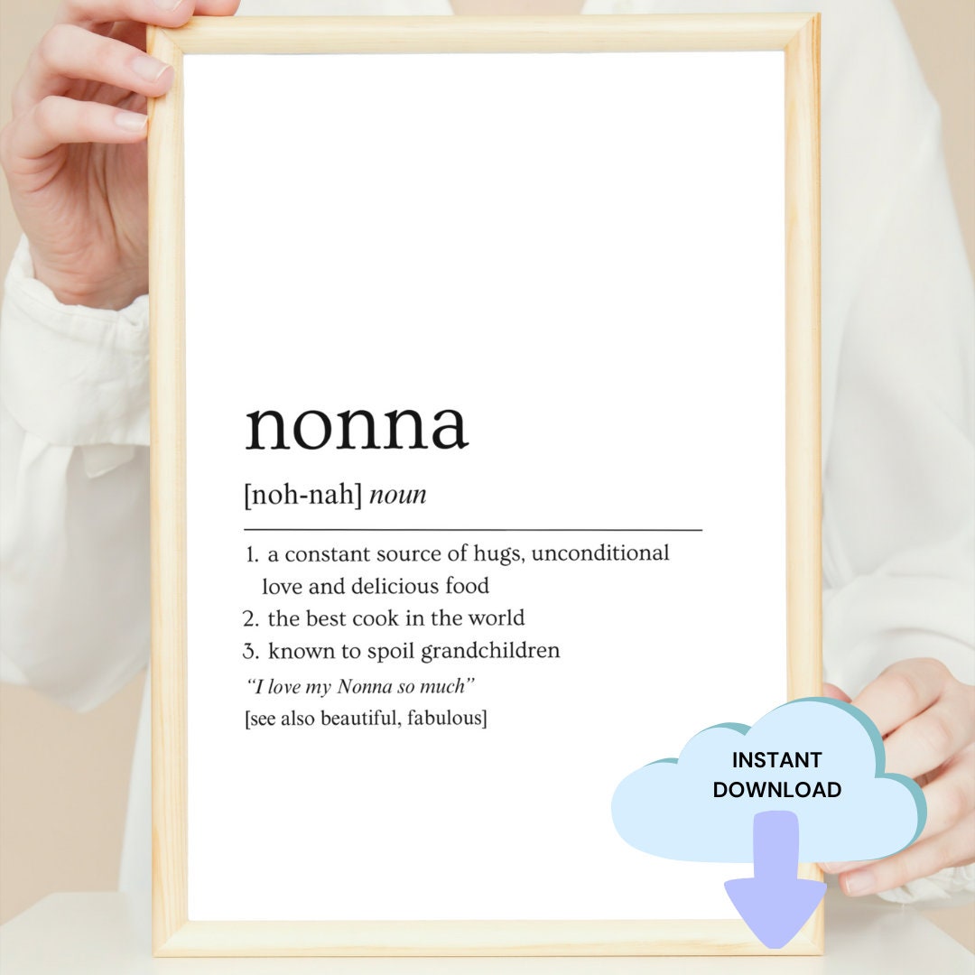 Nonna Definition Gift Printable Birthday Mothers Day Gift - Etsy