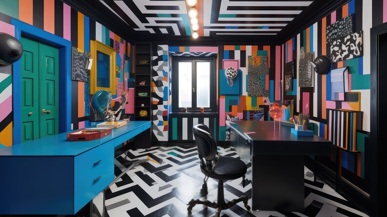 Techno Home Office Zoom Background - Etsy