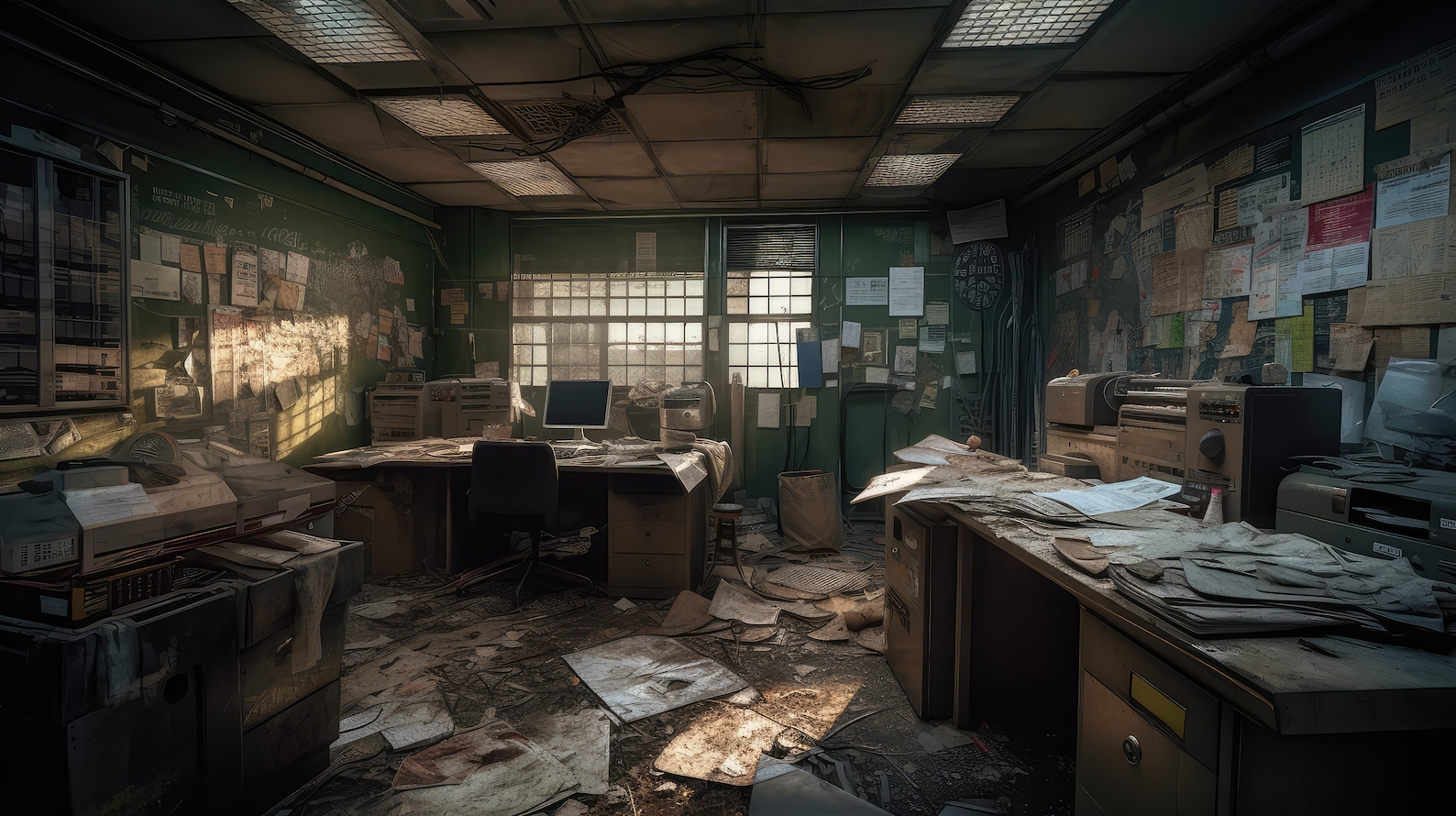Abandoned Trashed Office Zoom Background - Etsy