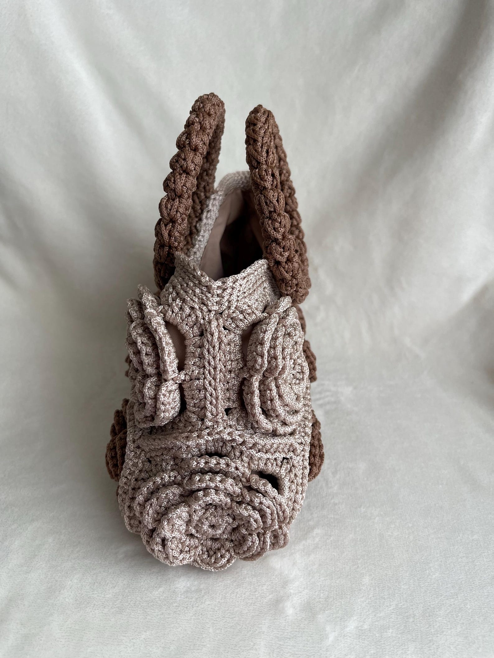 Handmade Rose Crochet Bag/brown-latte Rose Bag/women Bag/purse/luxury ...