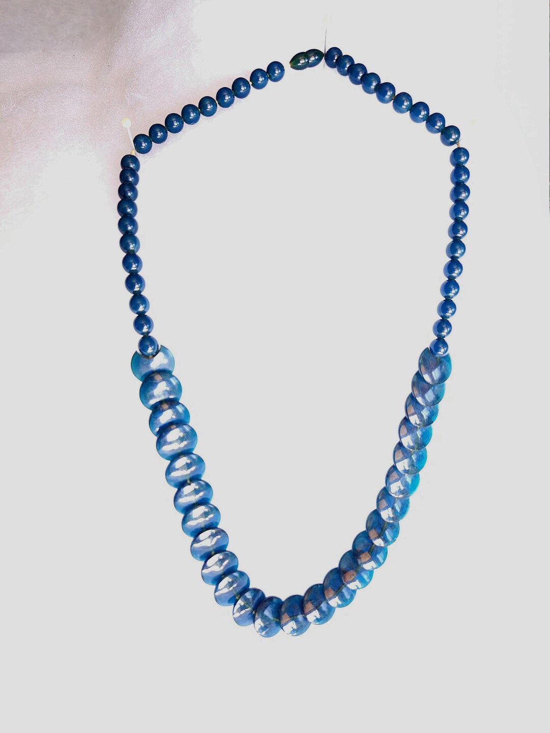 Blue Moon Bakelite Necklace Gorgeous Color and Very Rare - Vintage - Etsy