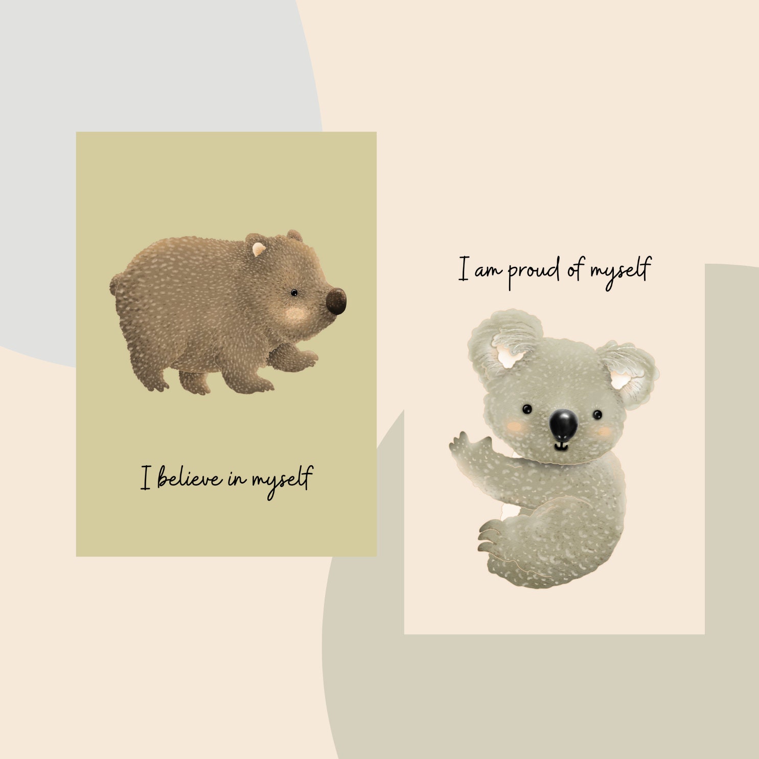 Affirmation Cards Toddler Printable Aussie Animals Instant Download ...