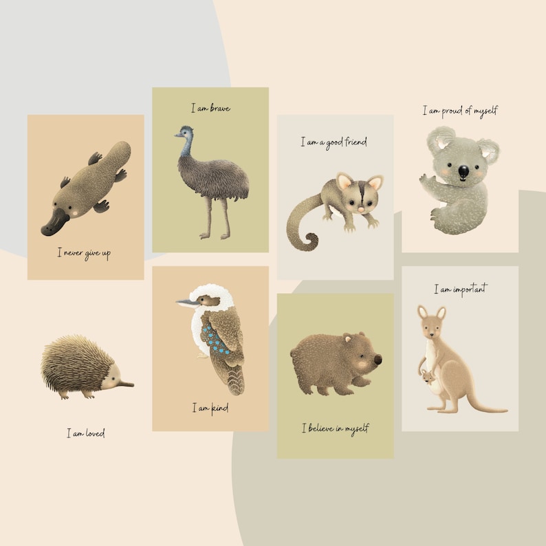 Affirmation Cards Toddler Printable Aussie Animals | Instant Download ...